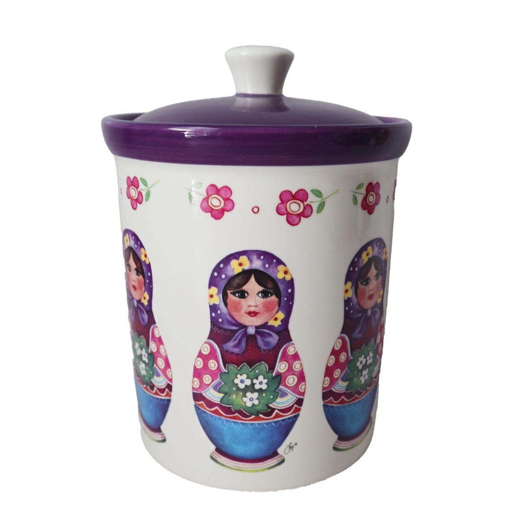Vintage Ceramic Jar With Lid Cookie Jar Nesting Dolls Polish Jet Ter ...
