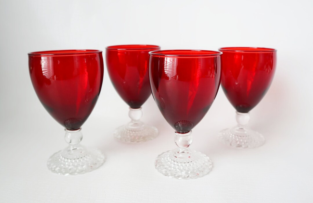 4 Royal Ruby Boopie Glasses Glass Stemware 1950's Vintage Anchor Hocking Barware - Etsy