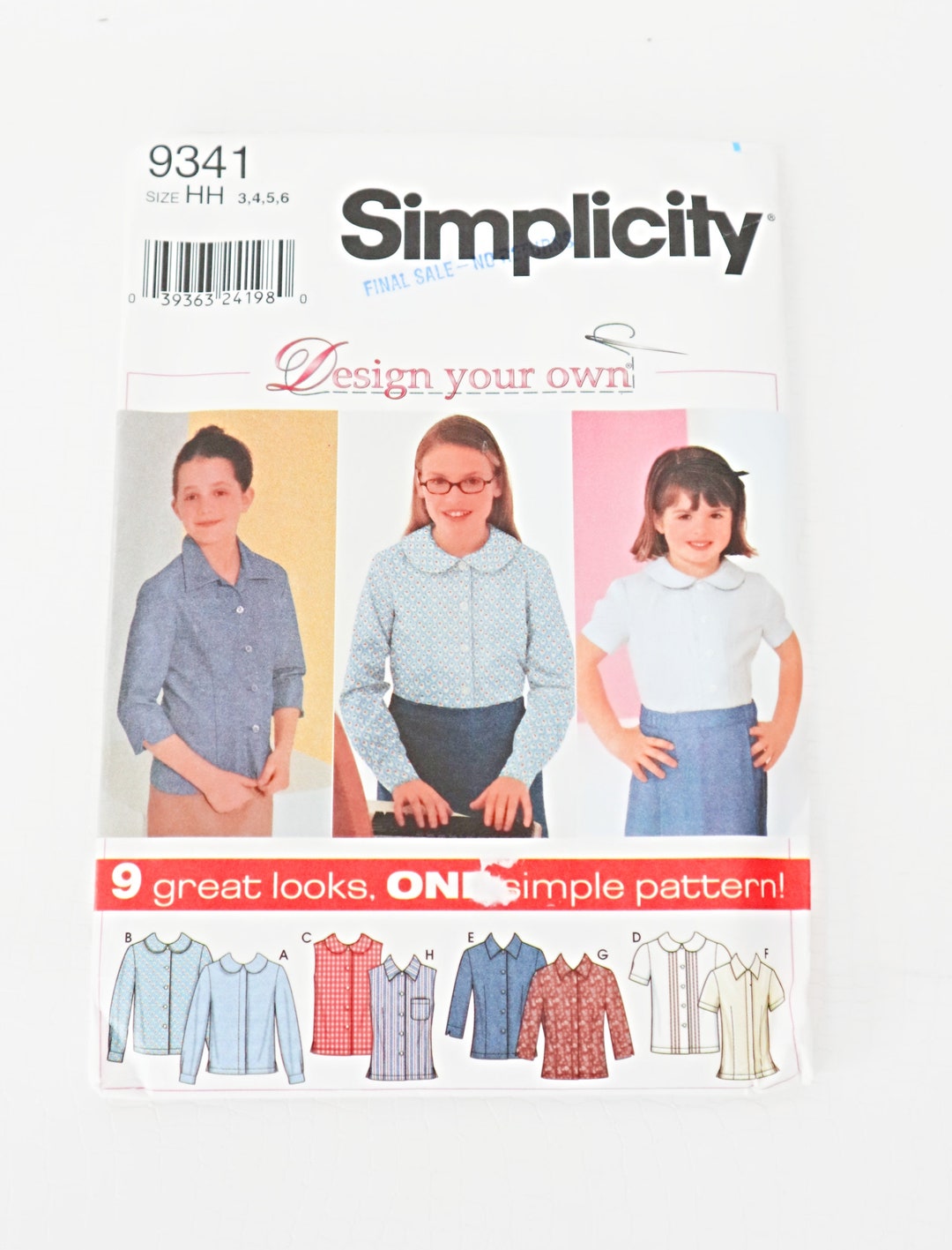 Simplicity Sewing Pattern 9341 Button up Shirt Tunic Top Summer Short ...