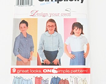 Simplicity 5455 Sewing Pattern Misses' Shirt Blouse 3 Variations Size ...