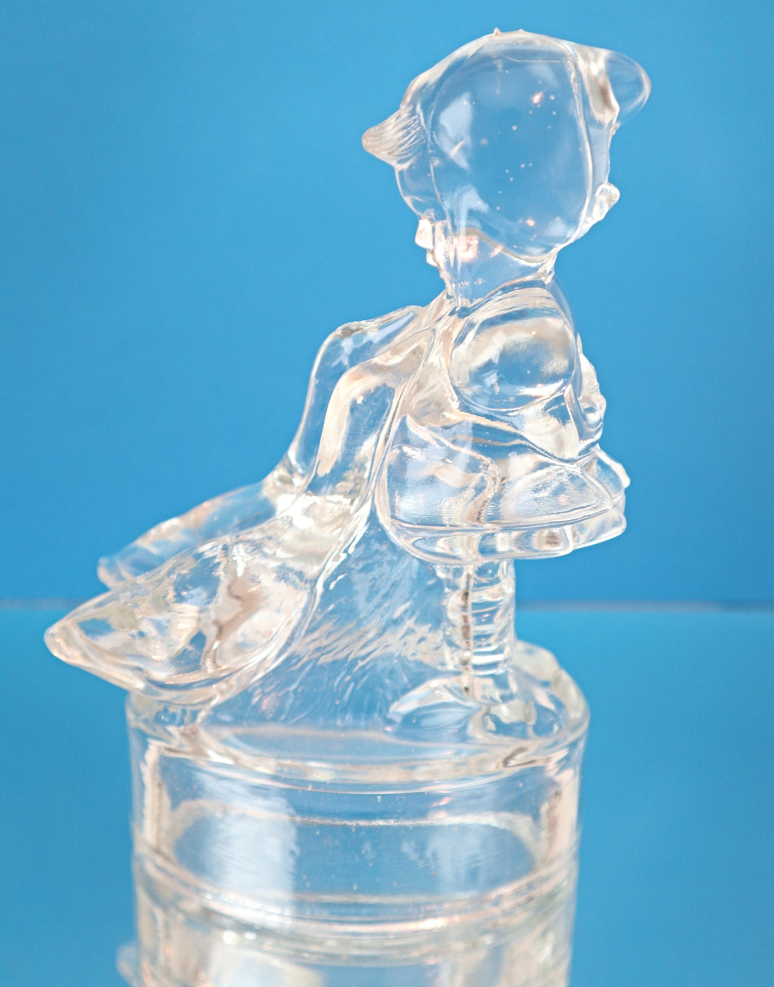 2 Vintage L. E. Smith Goose Girl Glass Figurines 1950's Candy Container ...