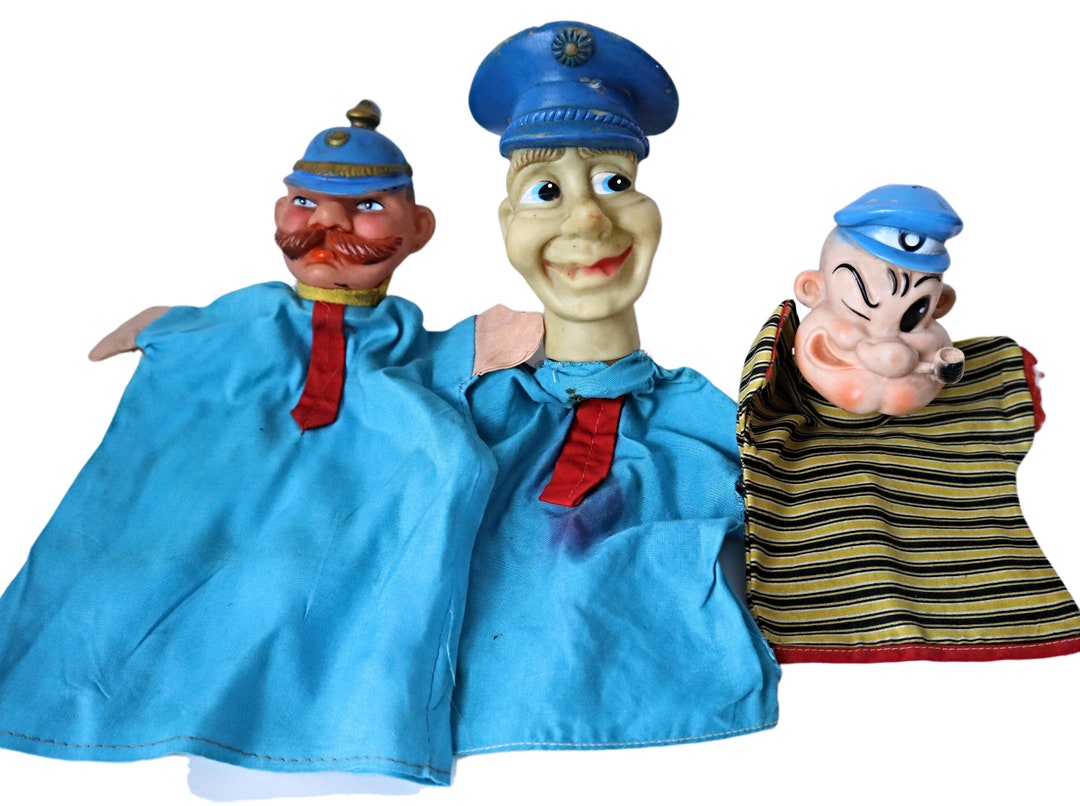 Vintage Hand Puppets Popeye Police Officer Bobby Cop Gund - Etsy