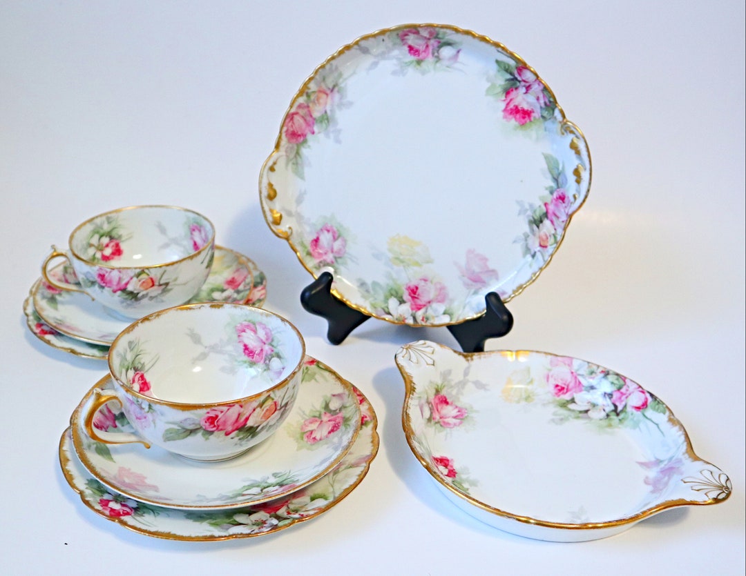 Antique Nippon London Crockery Tea Set for Two Tea Cup & Saucer Tidbit ...