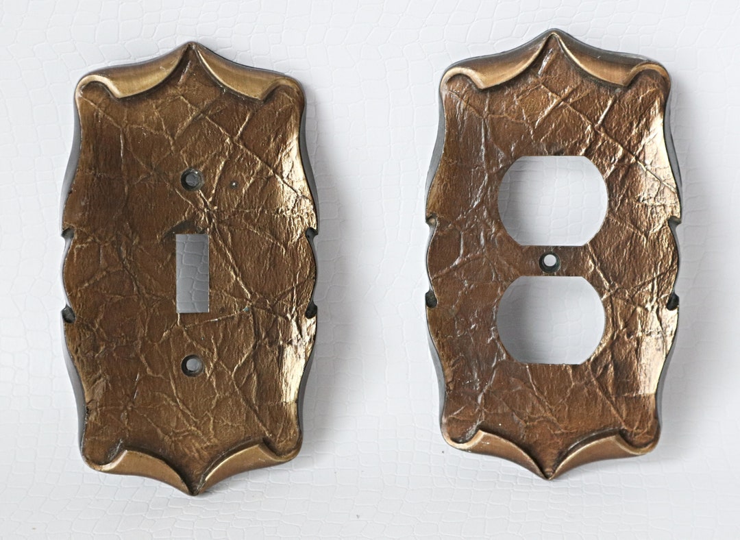 Vintage Electrical Socket Plate Switch Plate & Socket Cover Metal Brass ...