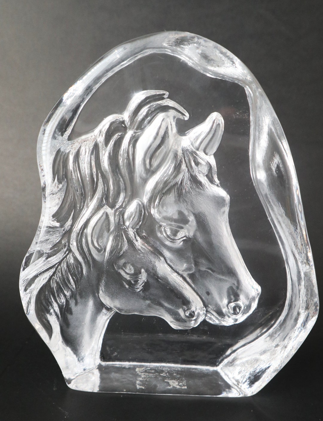 Vintage Lead Crystal Glass Horse Figurine Statue Paperweight - Etsy