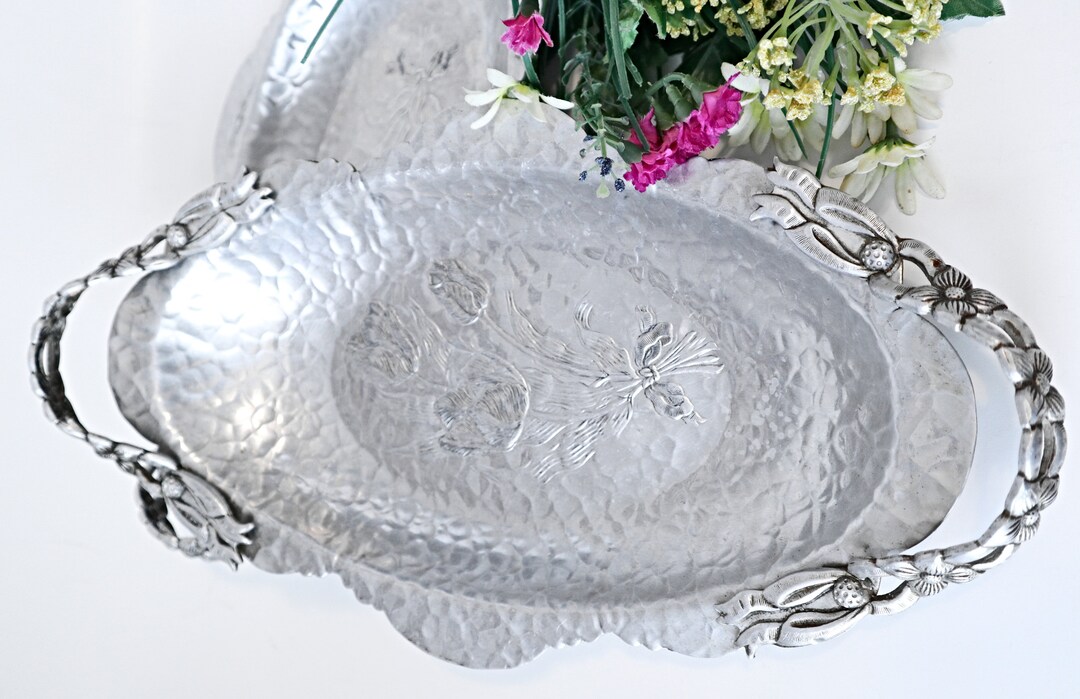 Vintage Hand Wrought Creations Rodney Kent Aluminum Serving Tray #404 ...