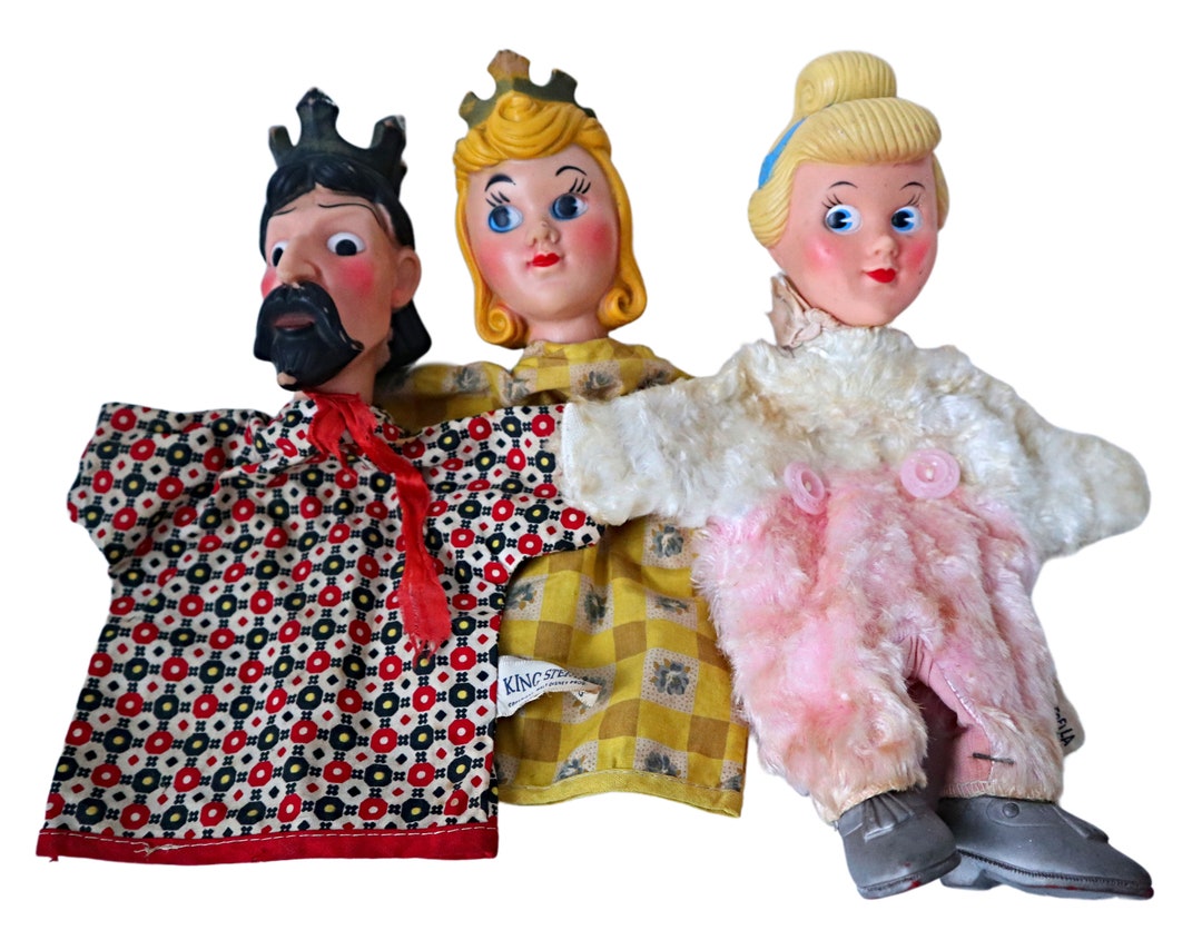 Vintage Hand Puppets Tinker Bell King Stephen Cinderella Walt - Etsy