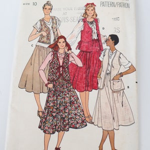 Vintage Butterick 6155 Sewing Pattern Misses' Vest & Skirt Uncut Size ...
