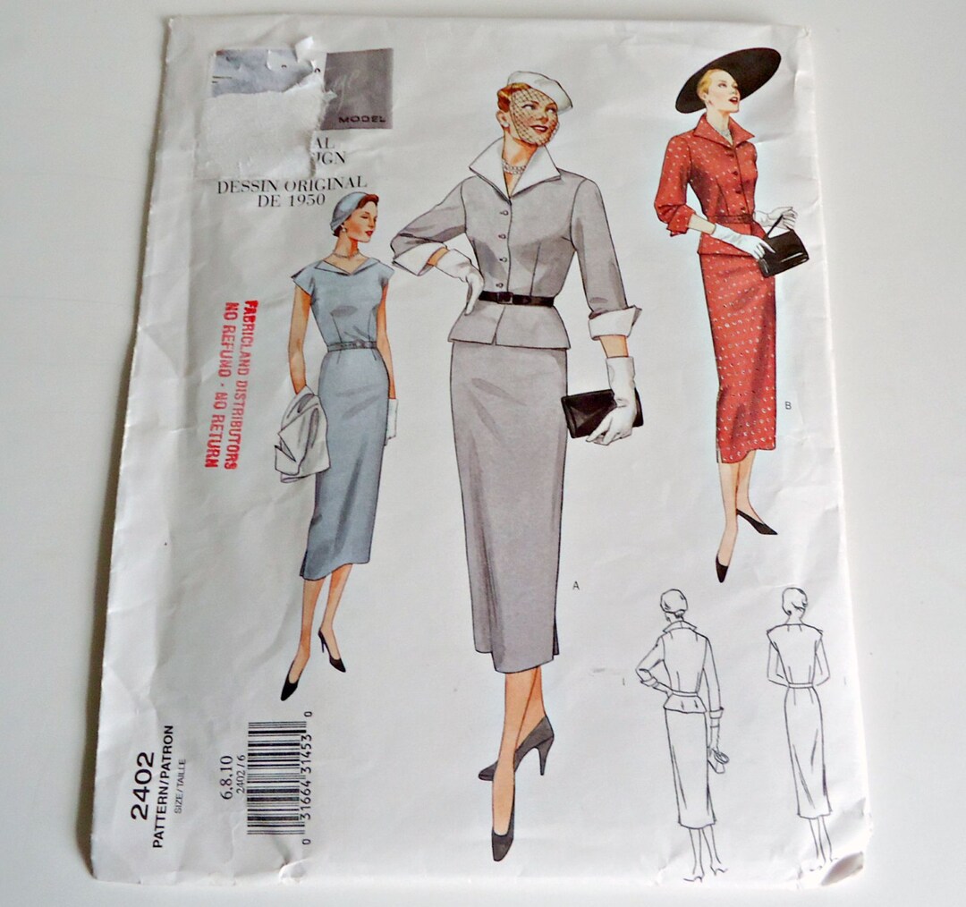 Vogue 2402 Pattern Vintage Model Original 1950 Design Pattern 2402 ...