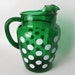 Vintage Fire King Large Forest Green White Dots Pitcher With Ice ...