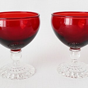 4 Royal Ruby Boopie Glasses Glass Stemware 1950's Vintage Anchor Hocking - Etsy