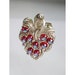 Vintage Coro Brooch Pin Mid Century Modern Red Glass Silver Tone - Etsy