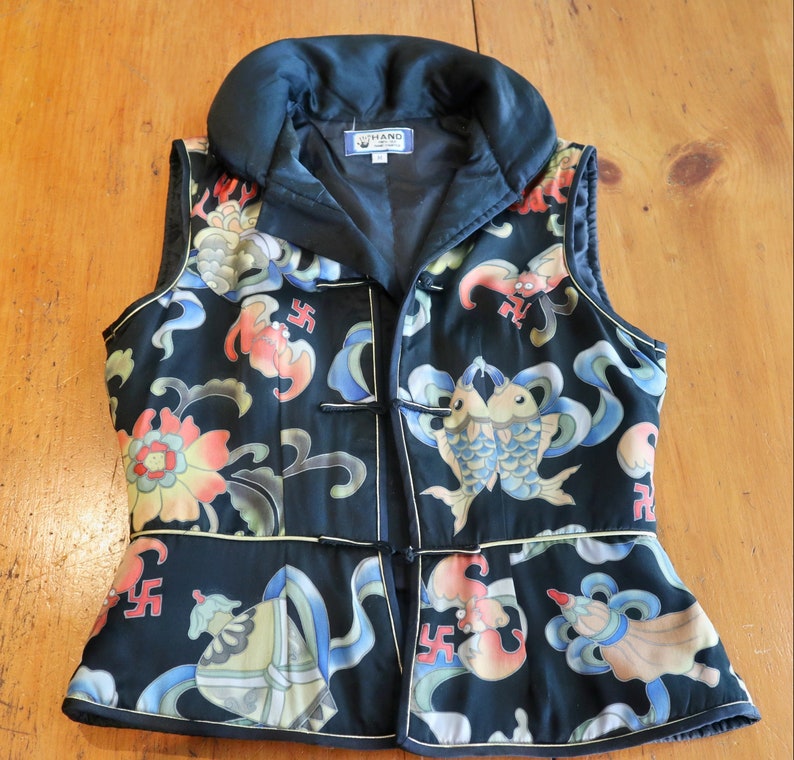 Vintage Pure Silk Hand Painted Vest Jacket Size: Small Medium | Etsy