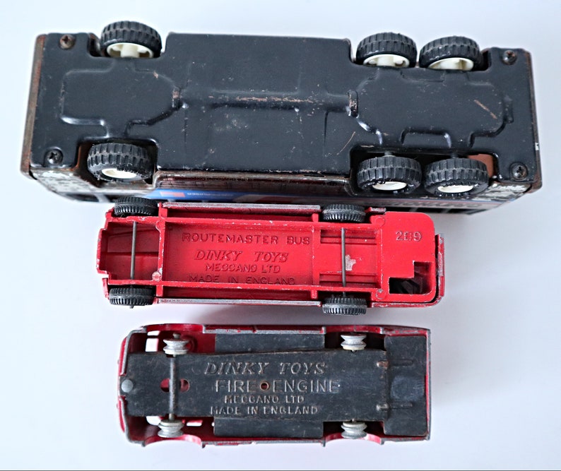 Vintage Dinky Toys Double Decker Bus Fire Truck & Buddy L Bus - Etsy