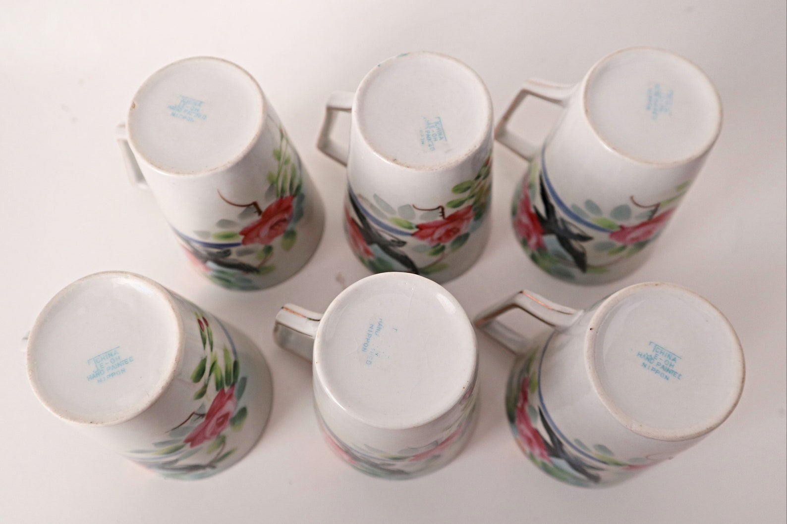 Antique Nippon Hand Painted Lemonade Set Bird Handled Mugs - Etsy
