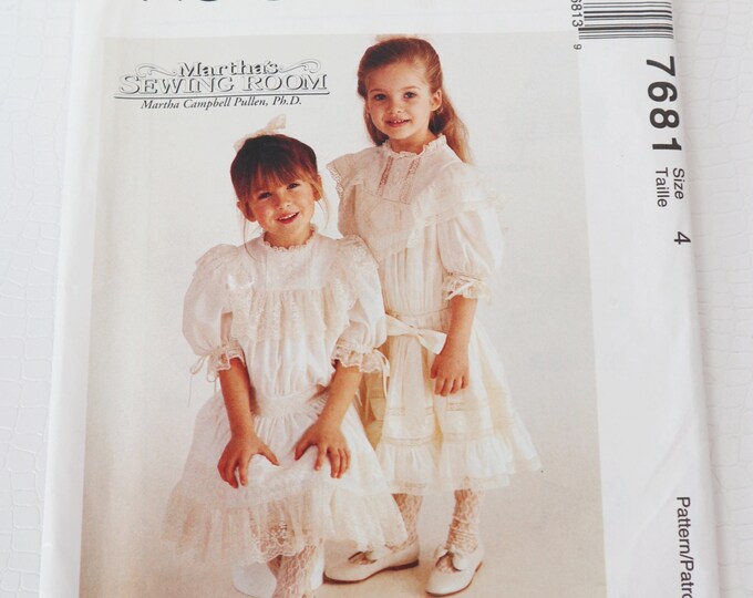 Mccall's 7681 Vintage Sewing Pattern Martha's Sewing Room Girls Dress ...