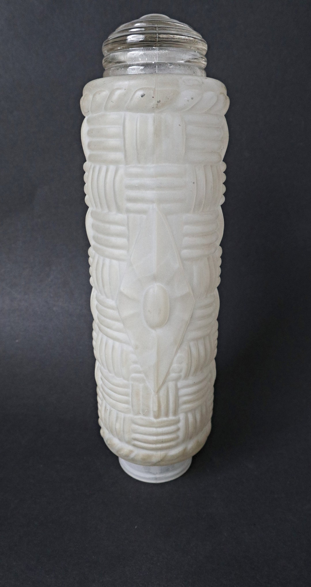 Vintage Glass Torpedo Lamp Shade Vanity Frosted off White Art Deco - Etsy