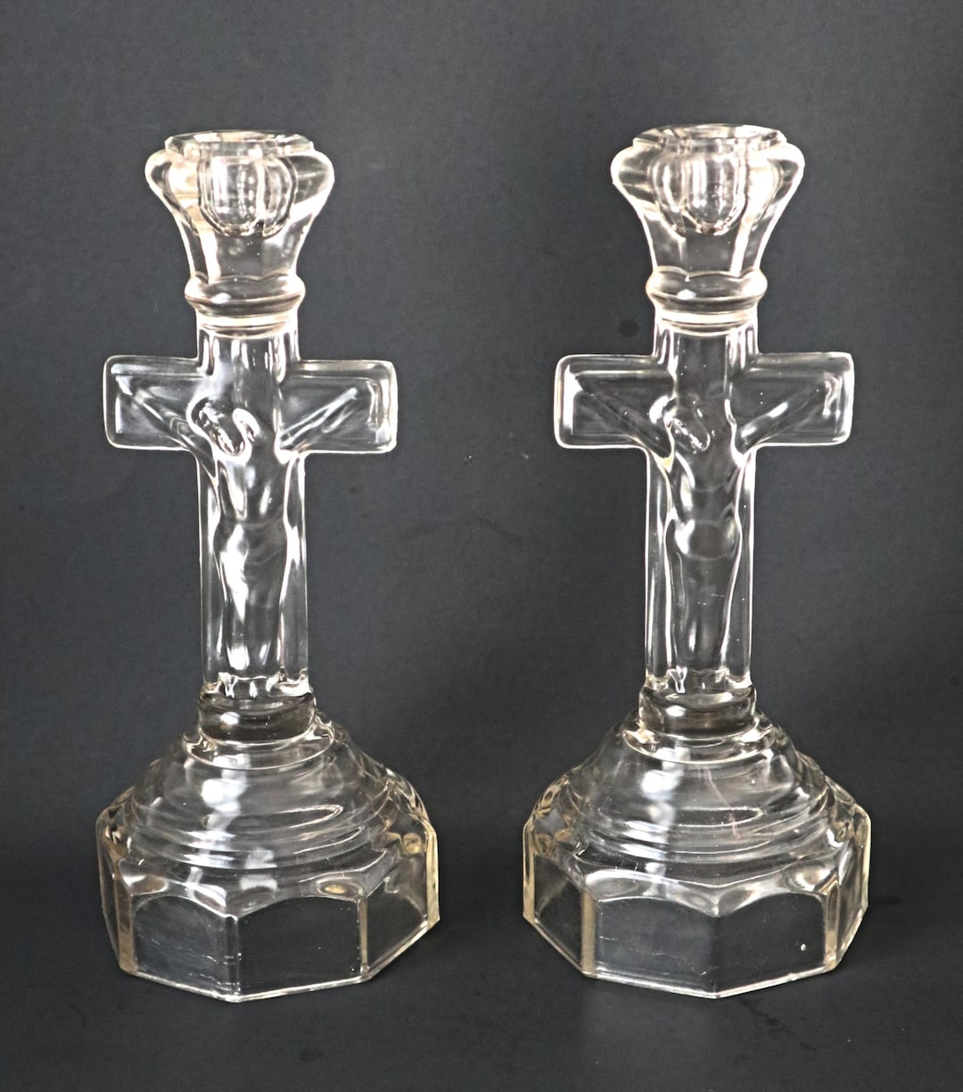 2 Vintage Crucifix Candlestick Holders Candle Holder Religion - Etsy