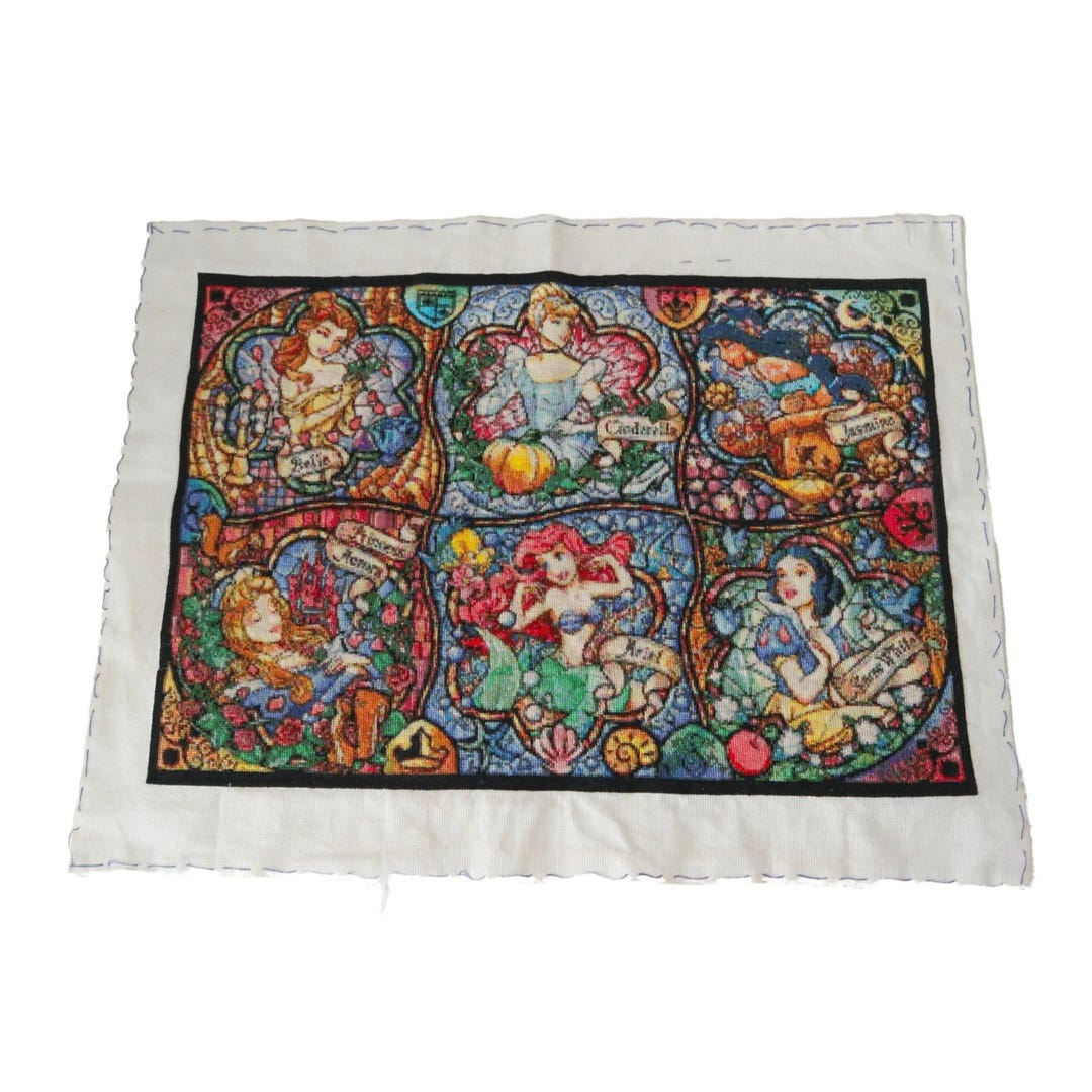 6 Fairy Tale Disney Princess Needlepoint Completed Finished Repurposed ...
