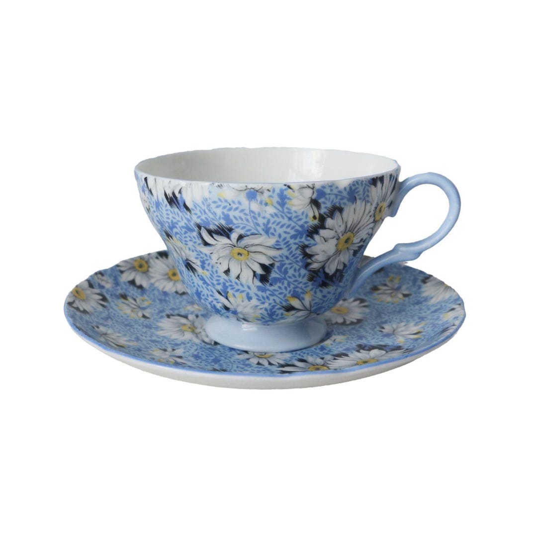 Vintage Shelley Blue Daisy Tea Cup and Saucer Teacup Tea Party Gift - Etsy