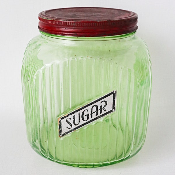 Ribbed Glass Jar - Etsy