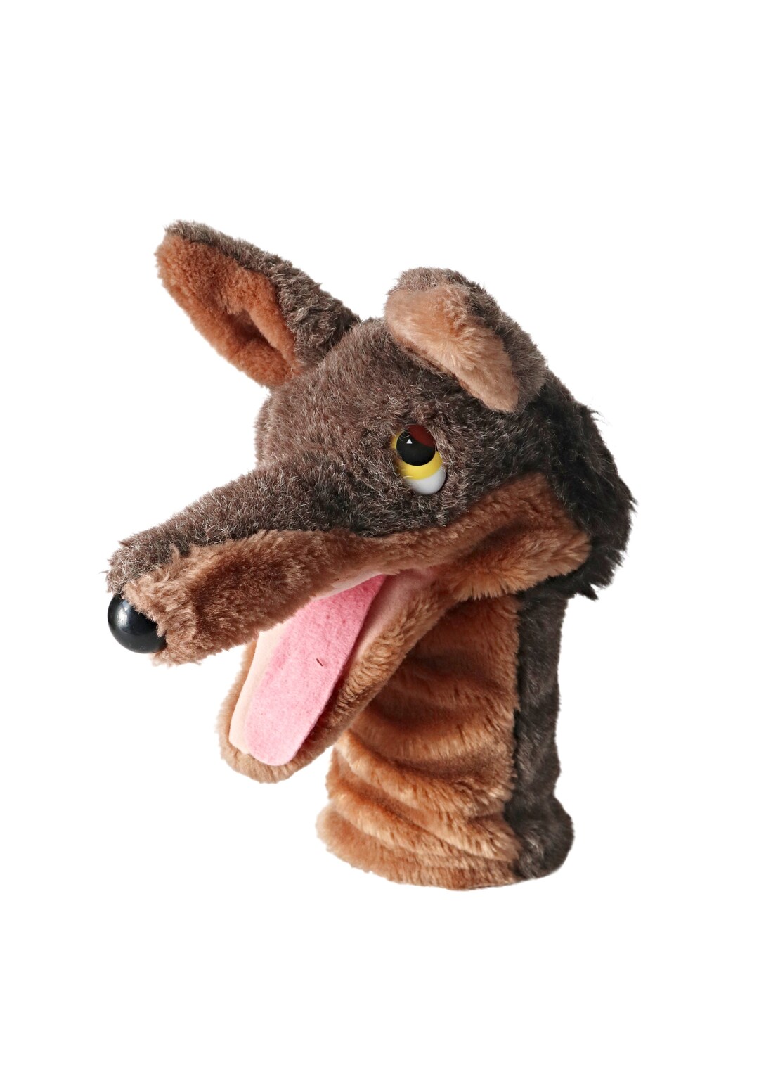 VTG 80s Dakin Brown Black Dog Wolf Coyote Hand Puppet Plush - Etsy