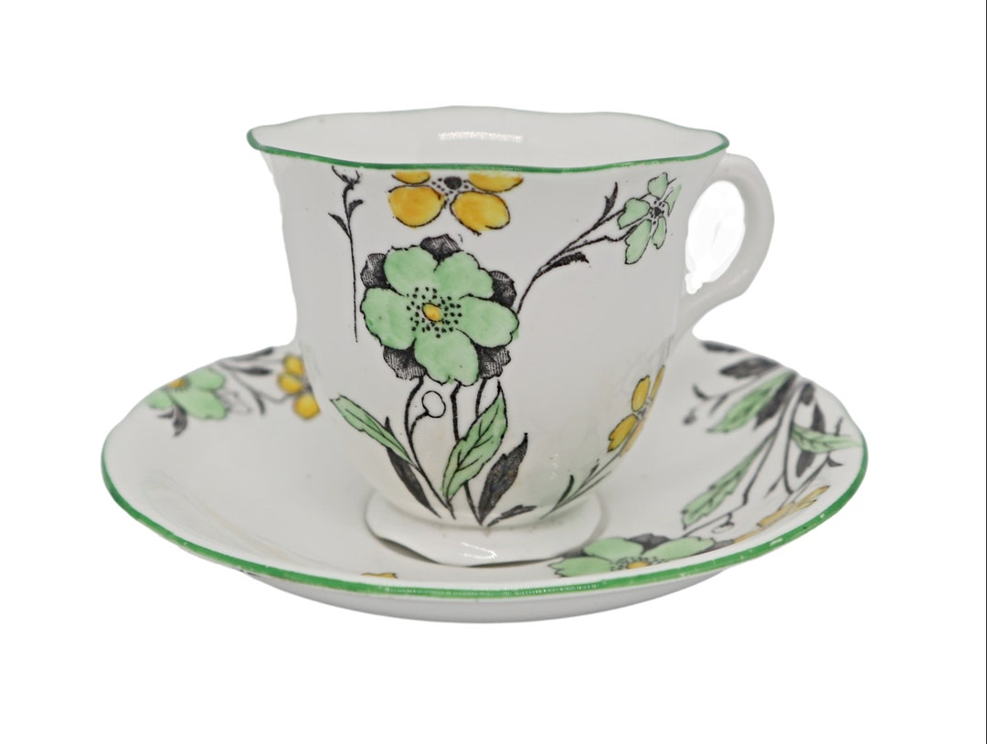 Vintage Melba Teacup and Saucer Floral Bone China Tea Cup 1940's - Etsy