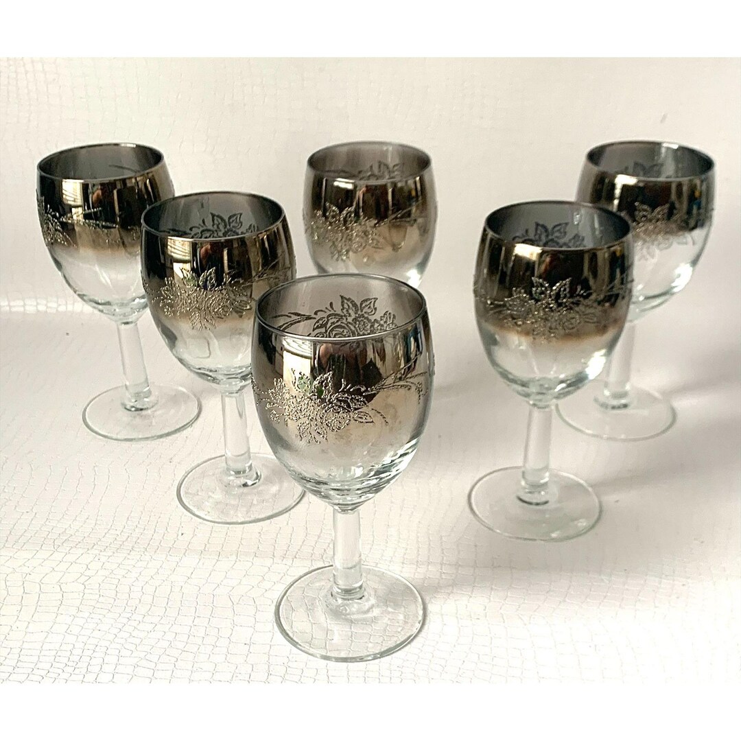 6 Mid-century Vitreon Queen's Lusterware Wine Glasses Liqueur Ombre - Etsy