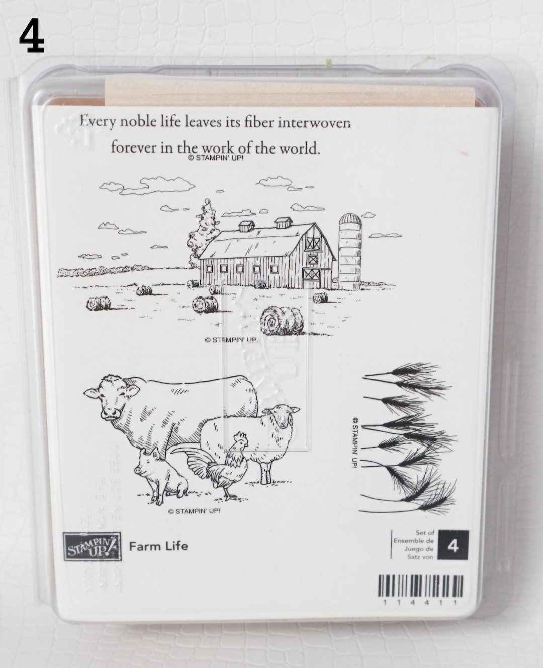 4 Vintage Rubber Stamps Stampin up Farm Life Barn Cow Wheat - Etsy