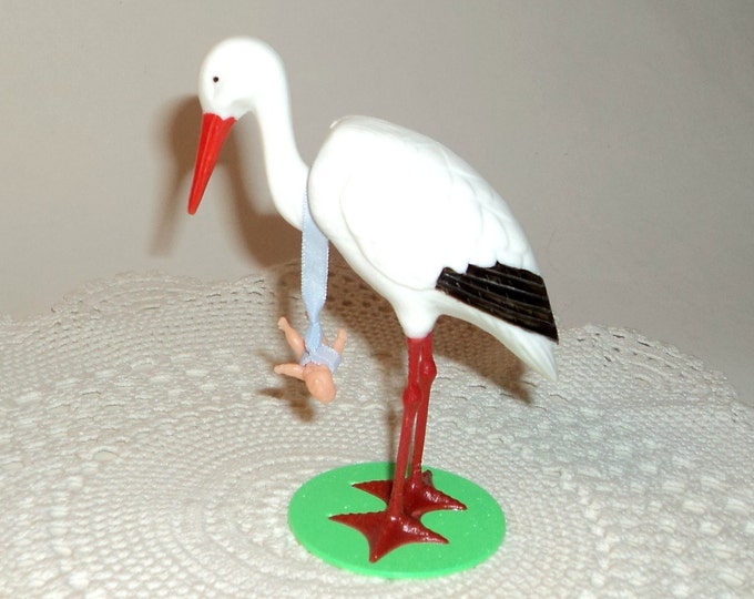 Stork & Baby Boy Nodder Bobble Head Vintage Breba 1980s - Etsy