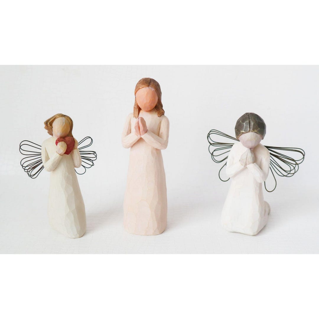 3 Willow Tree Figurines Angel & Praying Girl Sculpted Hand-painted ...