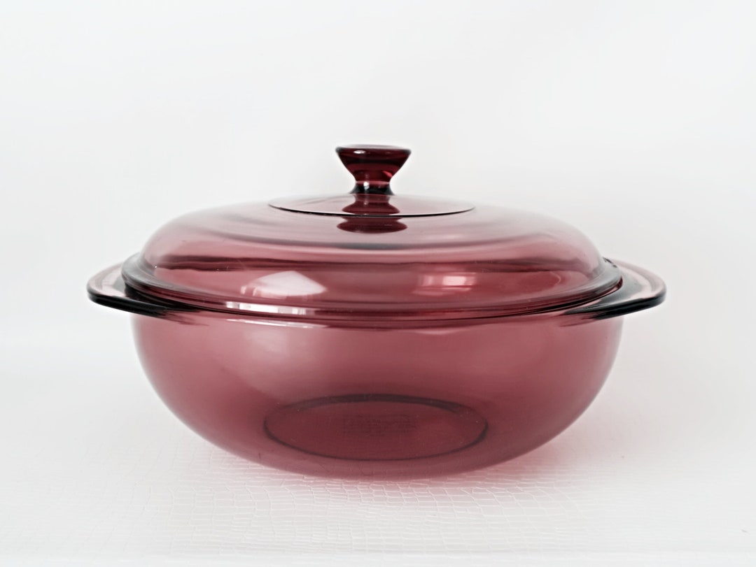 Vintage Cranberry Pyrex Casserole Pyrex Originals Cranberry 2 Quart ...