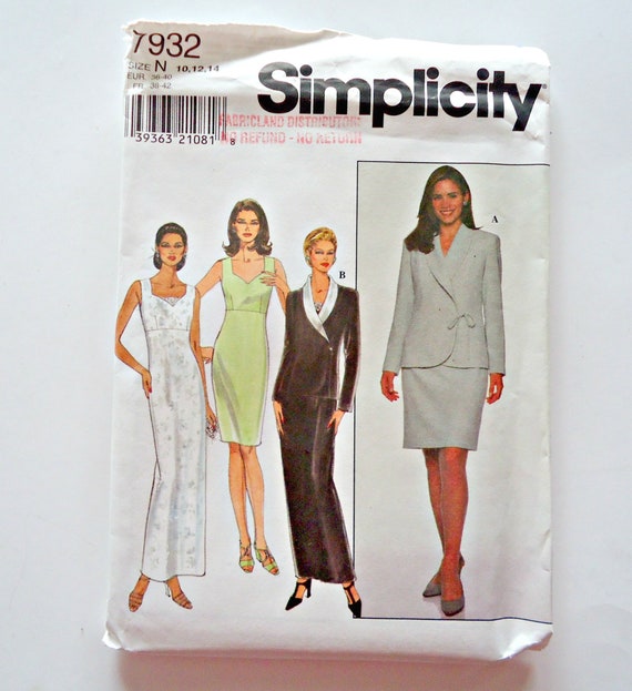 Simplicity Sewing Pattern 7932 Misses' Sleeveless Straight | Etsy