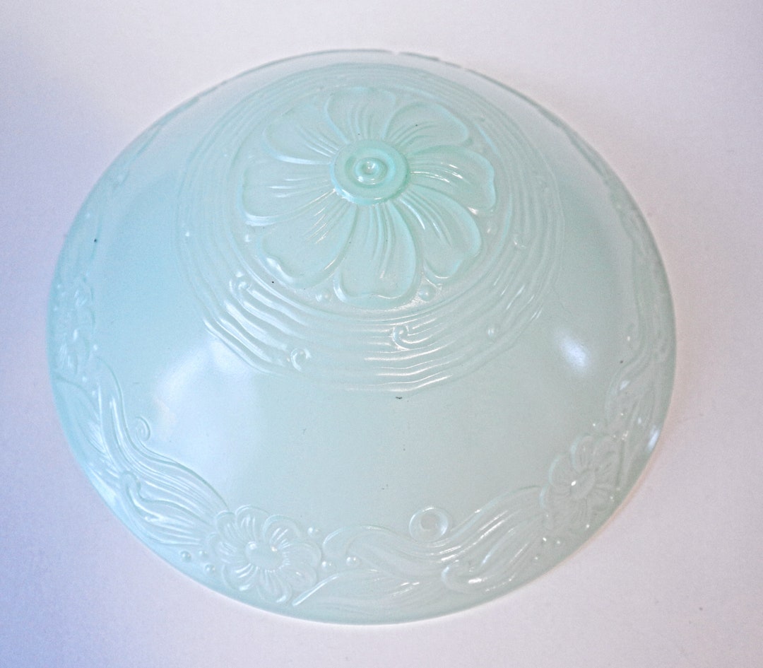 Vintage Ceiling Lamp Shade Pastel Green Embossed Design 1950's Light ...