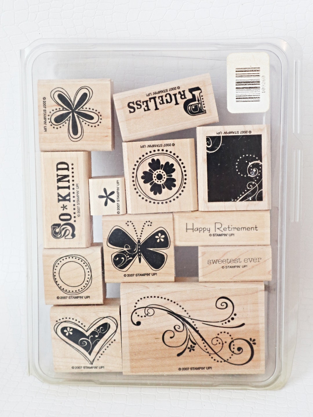 12 Vintage Rubber Stamps Butterfly so Kind Priceless Happy Retirement ...