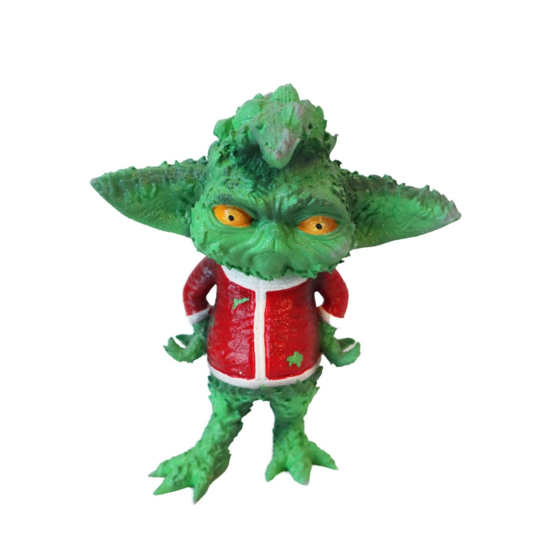 Christmas Gorgu Yoda 3D Figurine Hand Painted - Etsy