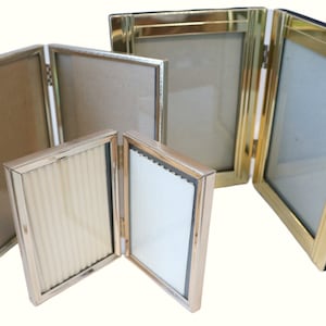 3 Vintage Folding Photo Frames Gold Tone Picture Frame Lot W - Etsy