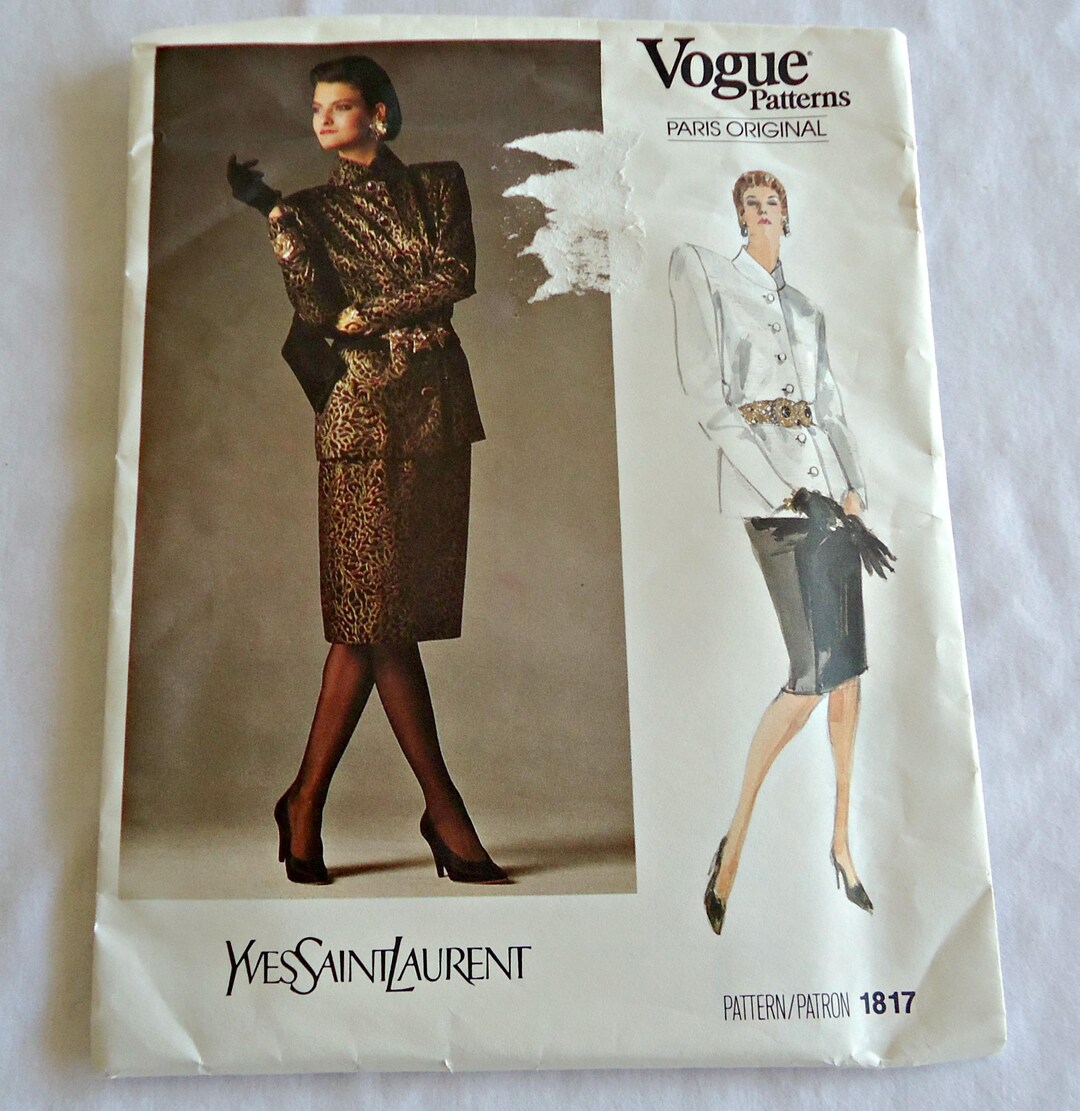 Vogue 1817 Sewing Pattern Paris Original Jacket & Skirt Designer Yves ...
