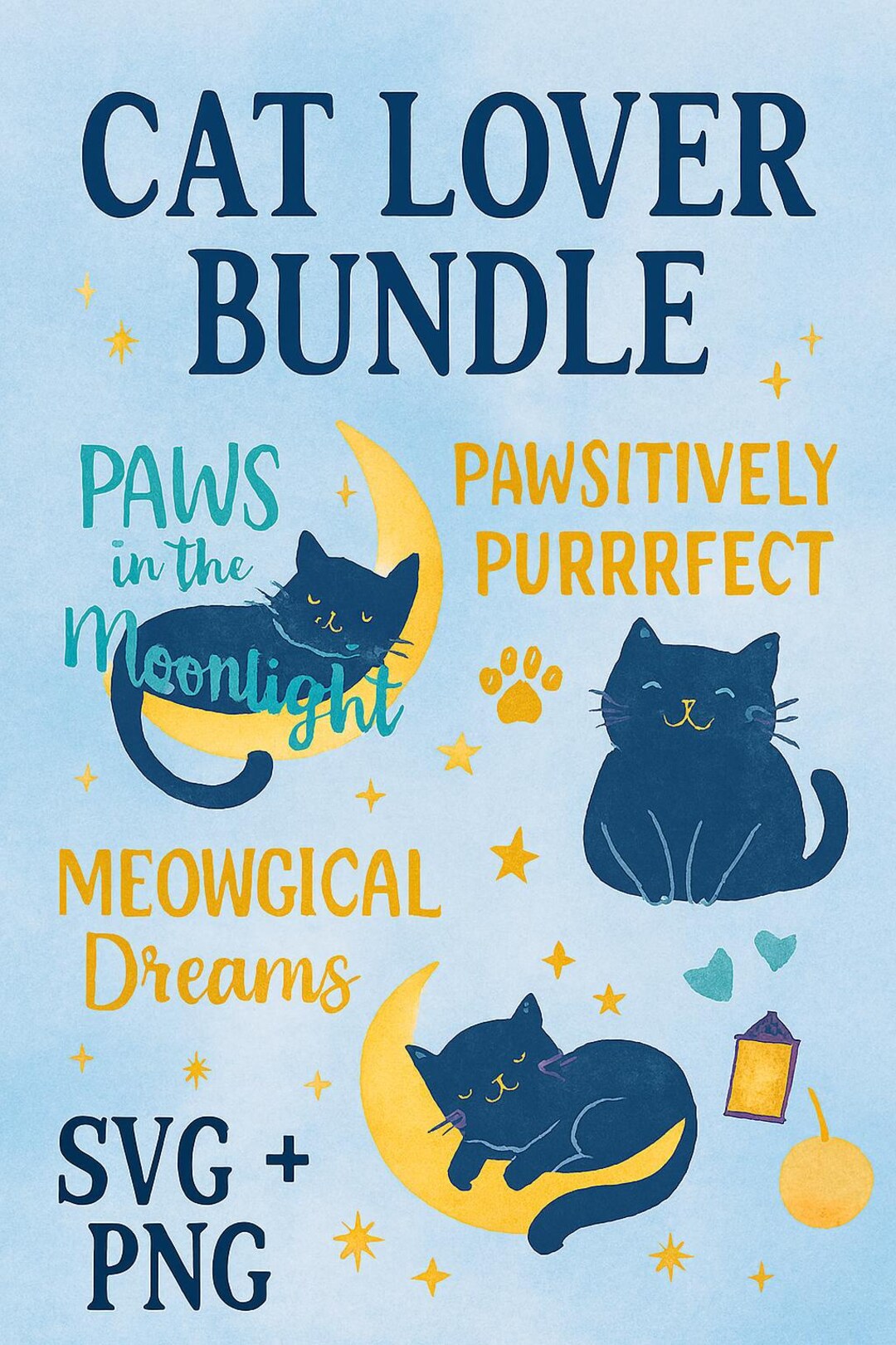 Meow & Love Bundle – Cat Quotes + SVG/PNG Designs for Pet Lovers - Etsy