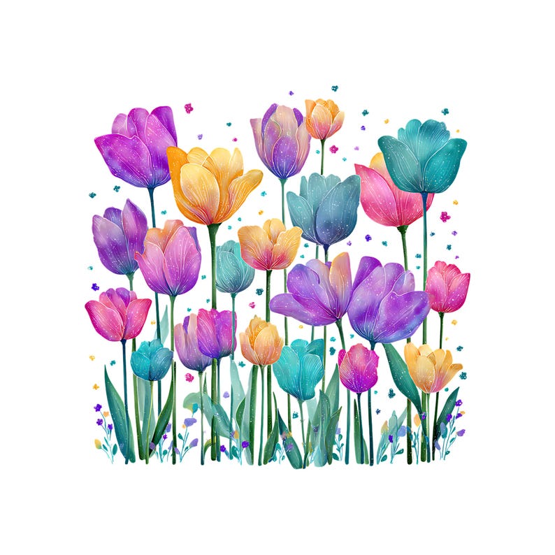 12 Tulip Clipart, Watercolor PNG (digital Download) - Etsy