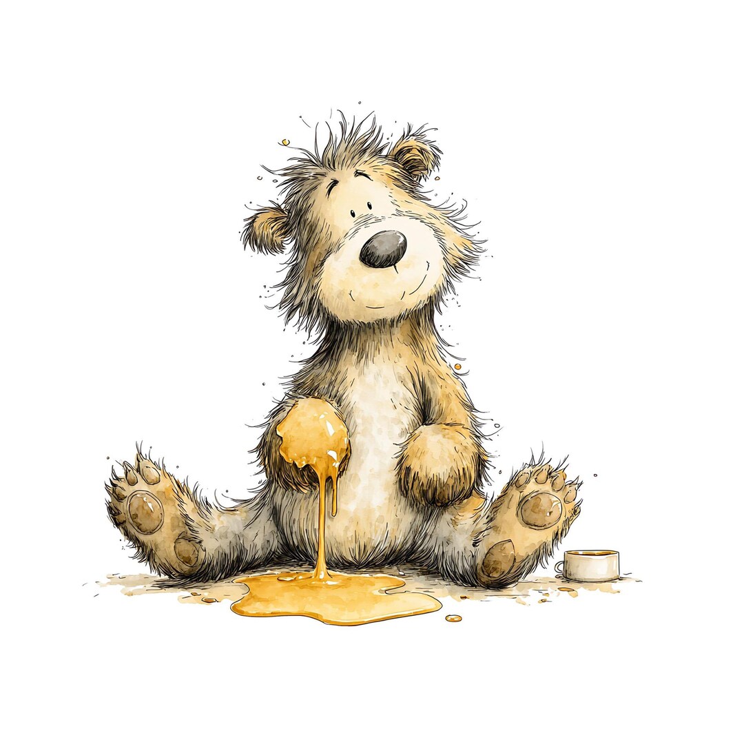 Bear Clipart Collection: Whimsical Bears and Honey Pots (10 PNG) - Etsy