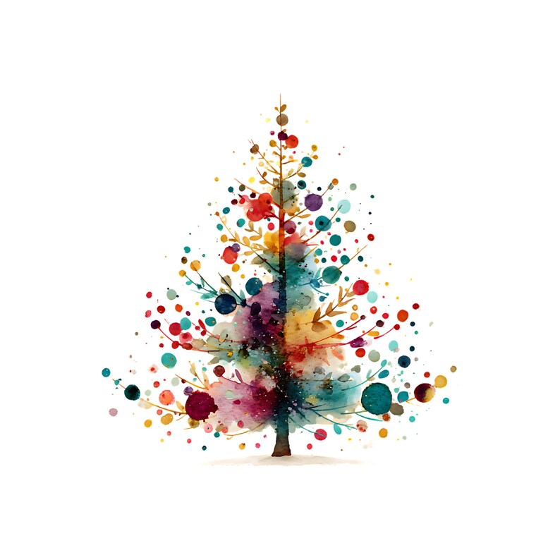 10 Christmas Tree Clipart: Watercolor PNG (digital Download) - Etsy