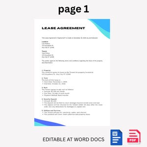 Lease Agreement Template (printable) Editable Residential Lease ...