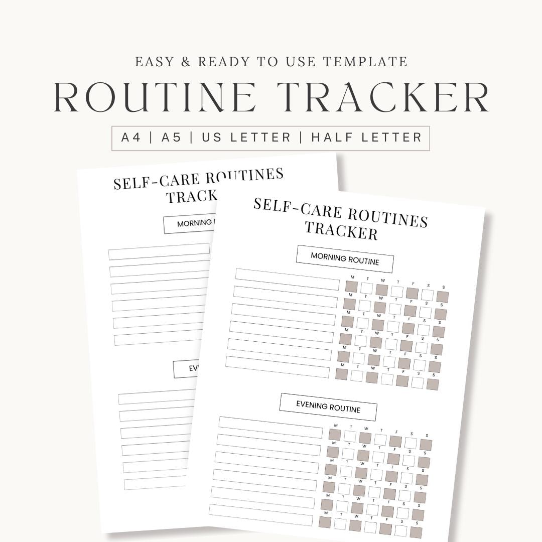 Task Tracker Template | Routine Tracker & Schedule Planner Blank ...