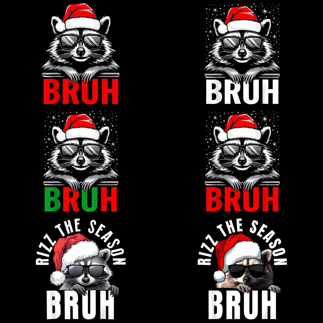 Bruh Raccoon Christmas PNG – Funny Trash Panda Humor Clipart, Teens ...