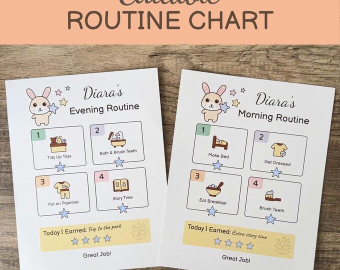 Kids Morning Routine Chart Bundle: Autism, ADHD Friendly Visual ...