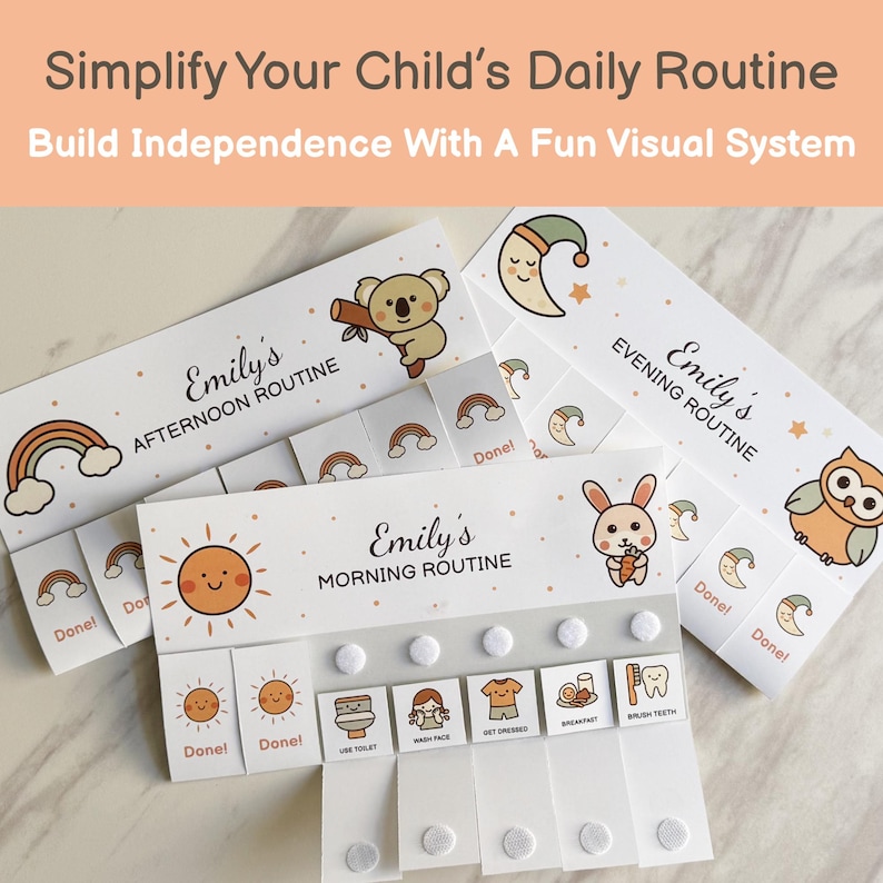 Editable Kids Routine Chart, Daily Visual Schedule (digital Download ...
