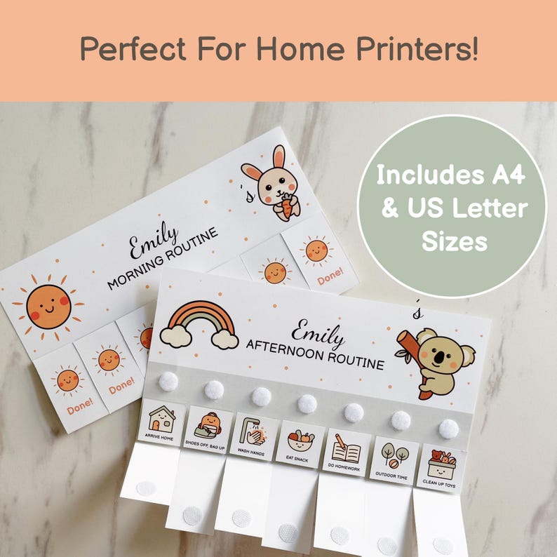 Editable Kids Routine Chart, Daily Visual Schedule (digital Download ...