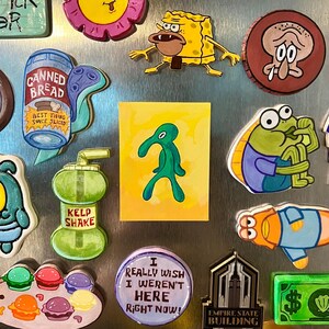 Squidward Bold and Brash Hand-painted Fridge Magnet - Etsy