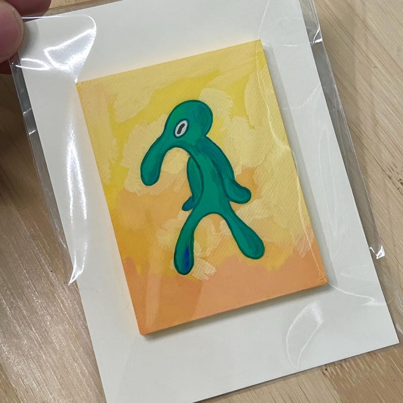 Squidward Bold and Brash Hand-painted Fridge Magnet - Etsy